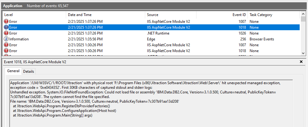 Xtraction 500.30 Error - dotNet Runtime - Unhandled Exception