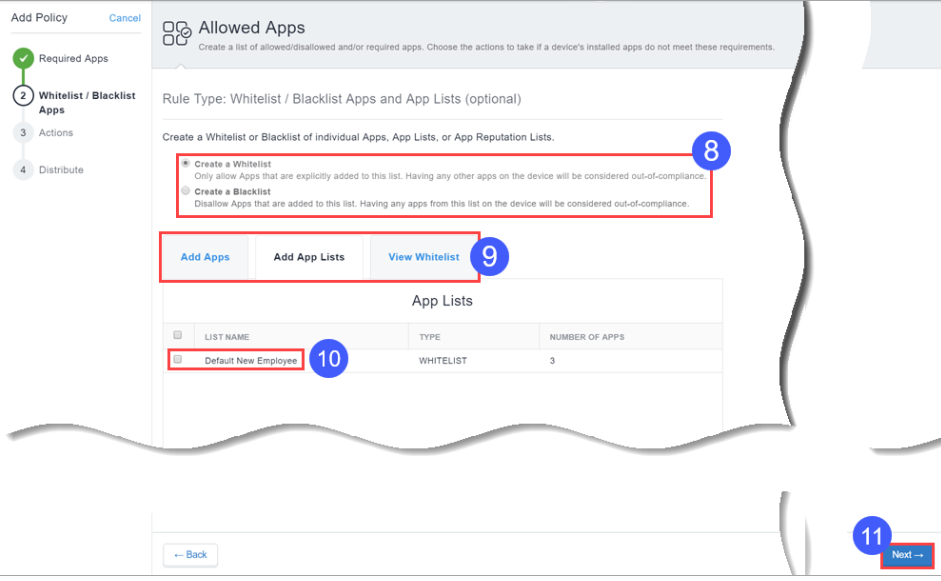 N-MDM - How to Create an Allowed Apps Policy