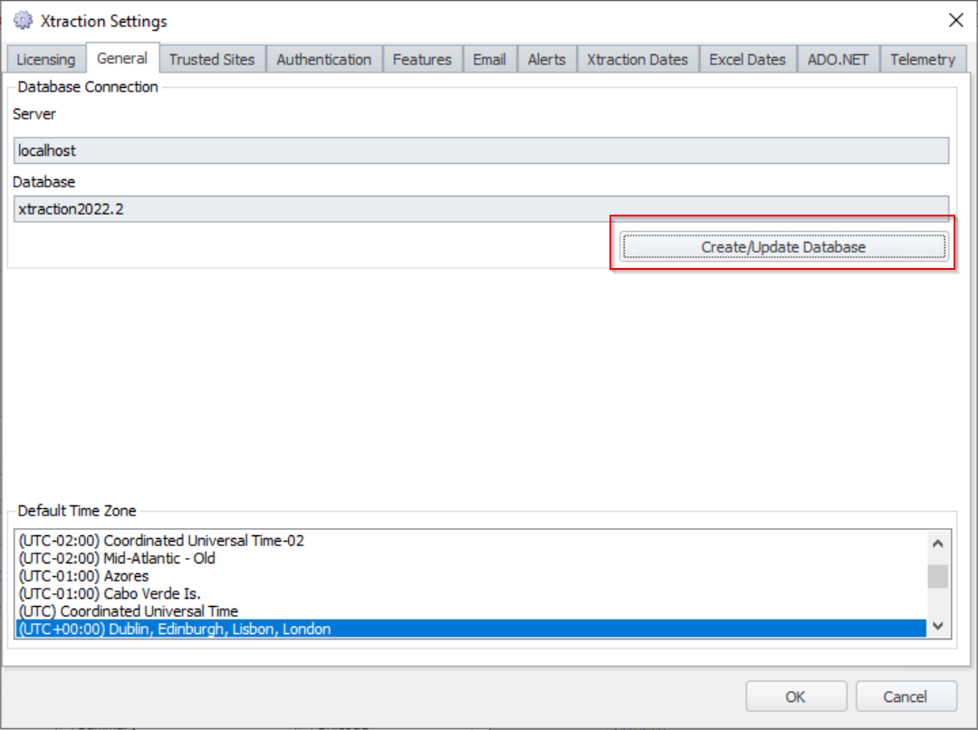 Xtraction Configuration - Database and User Setup